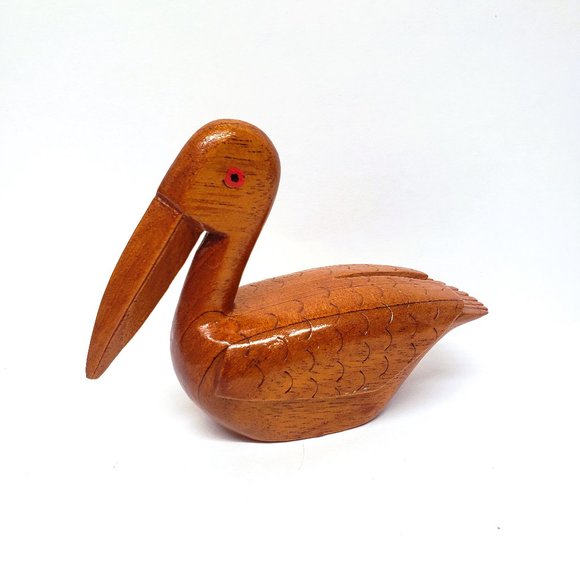 Art | Carved Wood Pelican Tyrell Kennedy Nevis Figurine Hand Made Folk ...